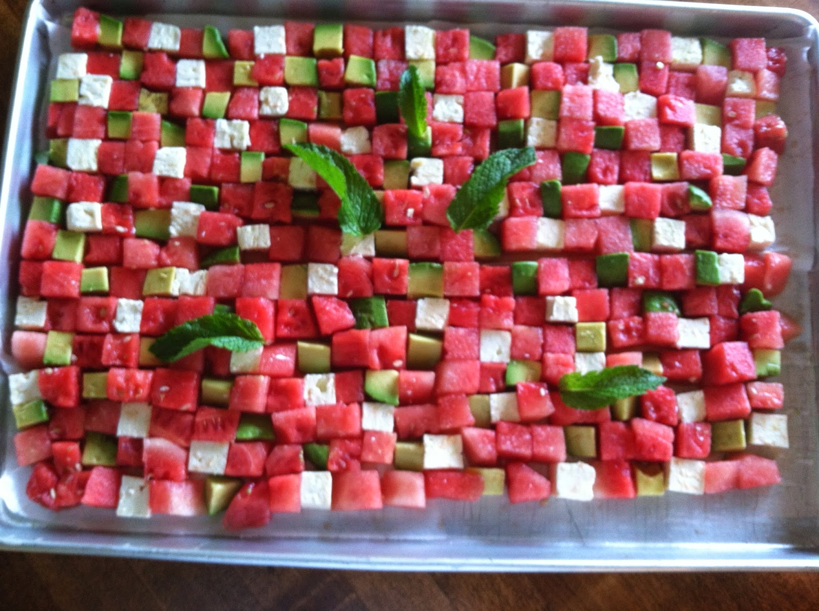 Candy's Dish: Today Dishing: Watermelon Checkerboard Salad