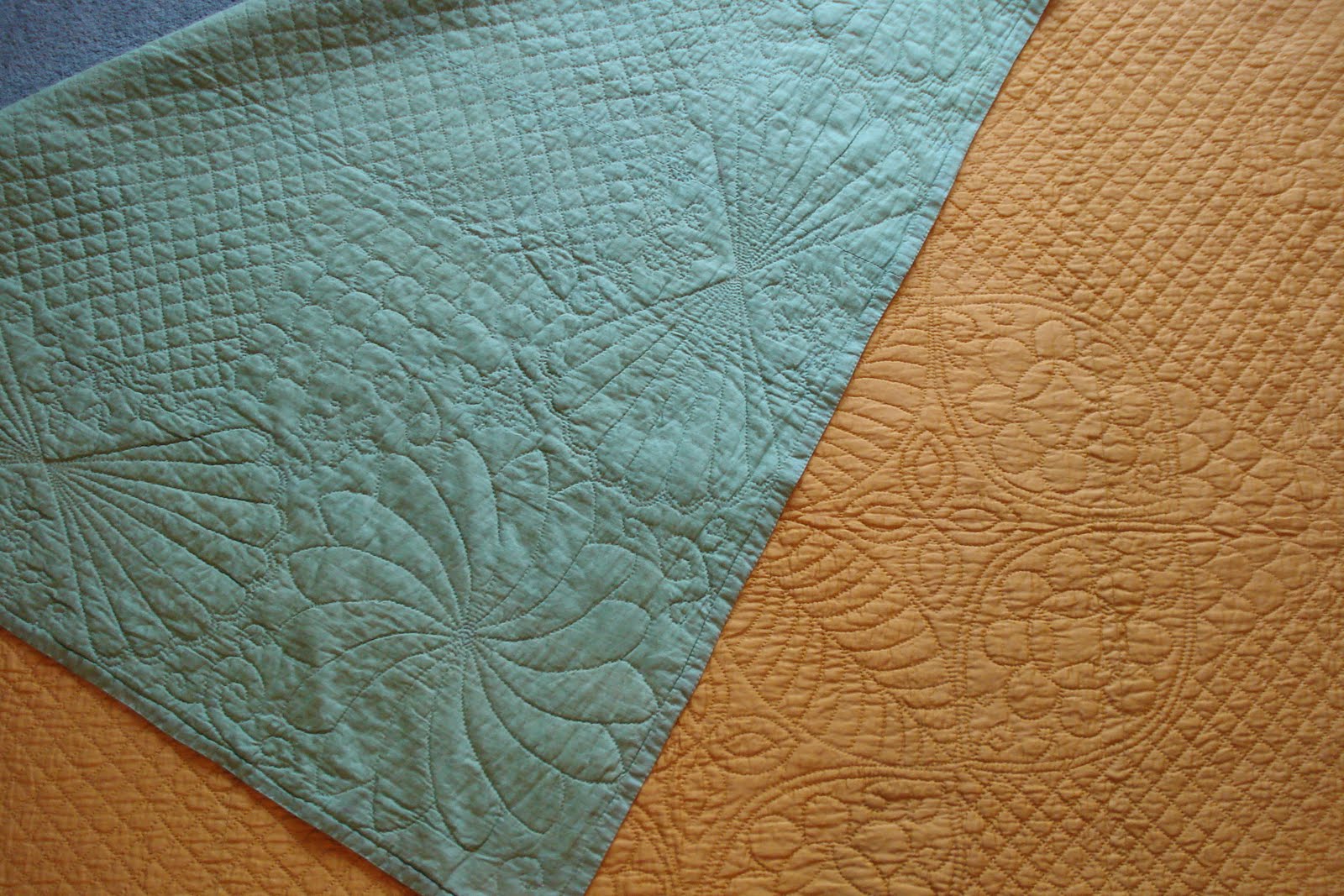 Welsh Quilts: Green and Yellow Quilt from Ashbourne, Derbyshire