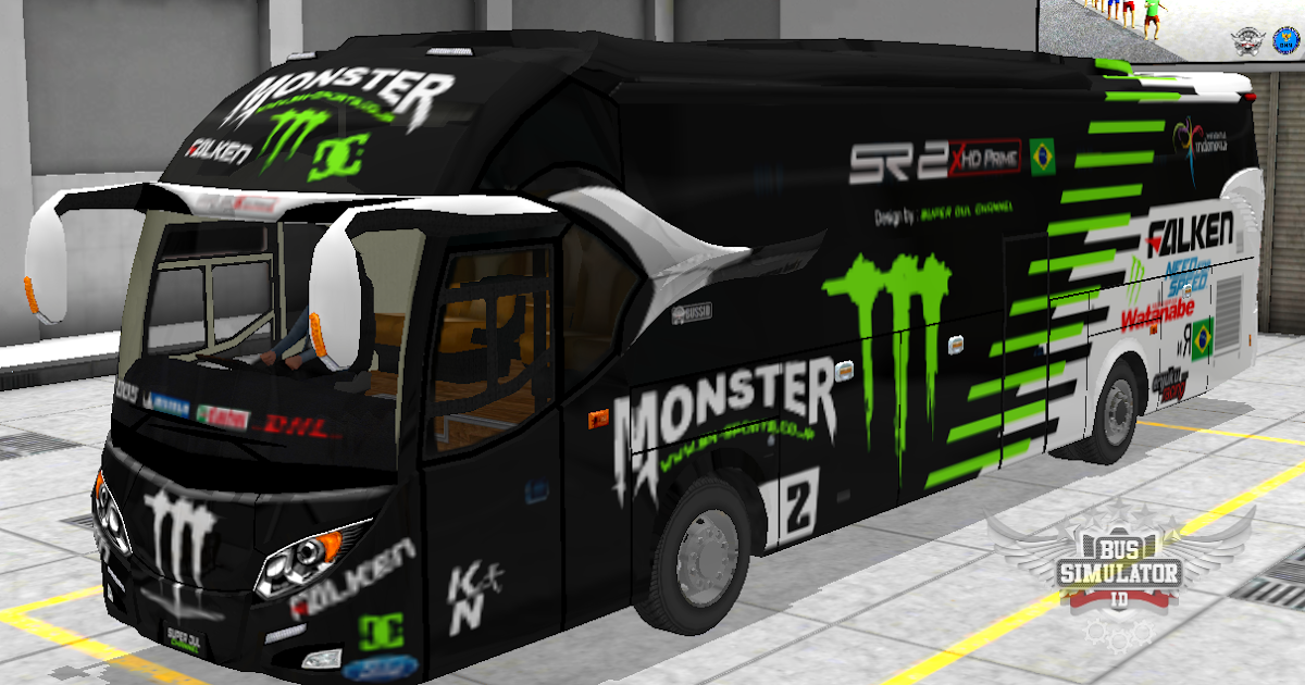 Livery Bus New Monster Energy V3 Xhd By Super Dul | Neostarliner | Mod ...