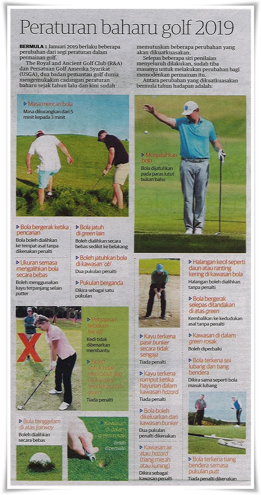 Peraturan baru cara main golf | Jurnal Shikin Razali