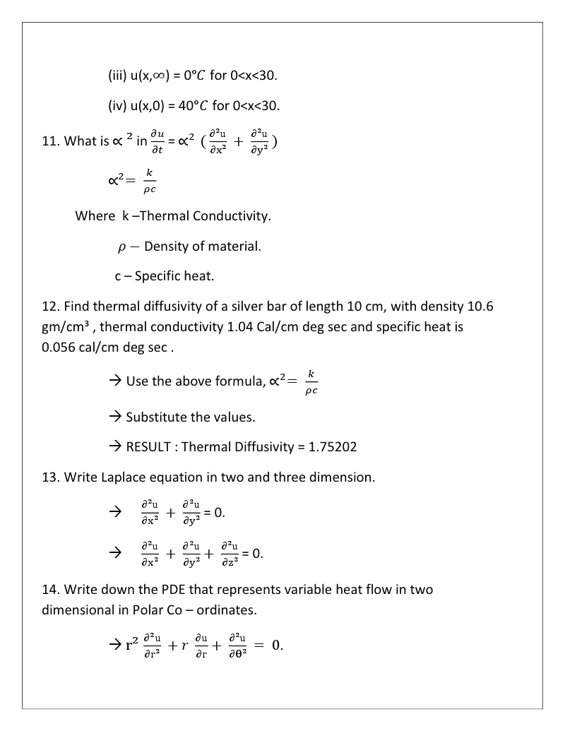Unit 4 - Two Dimensional Heat Equation