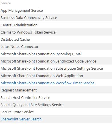 Steve's SharePoint Stuff: SharePoint Foundation 2013 Service Applications list