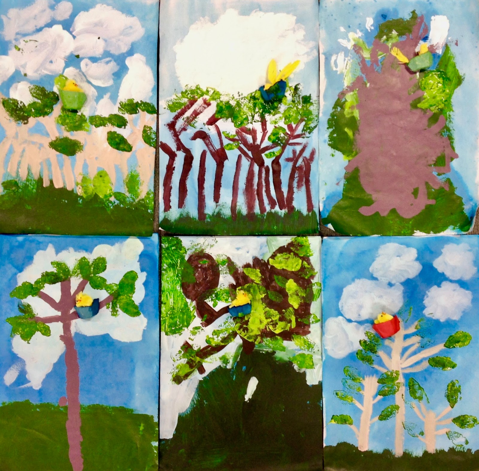 TNPS Student Artists: KINDERGARTEN BIRDS IN THE TREES