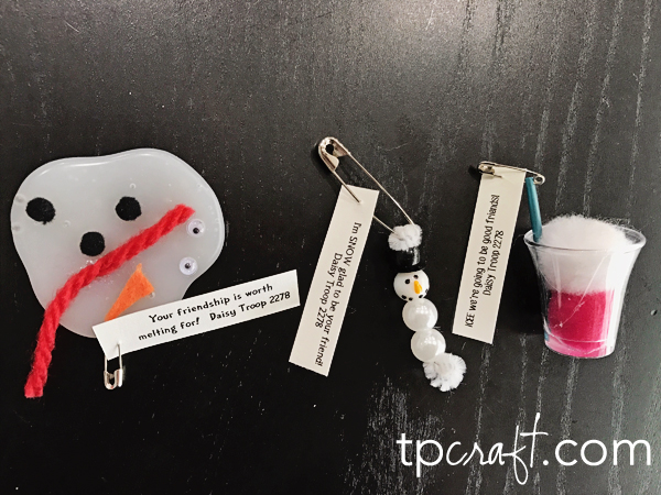 TPcraft.com: Melted Snowman Girl Scout SWAPS