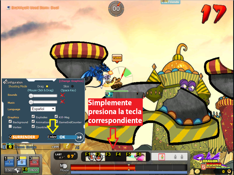 Atajos de teclado y Comandos para dragonbound | DBmosJugar