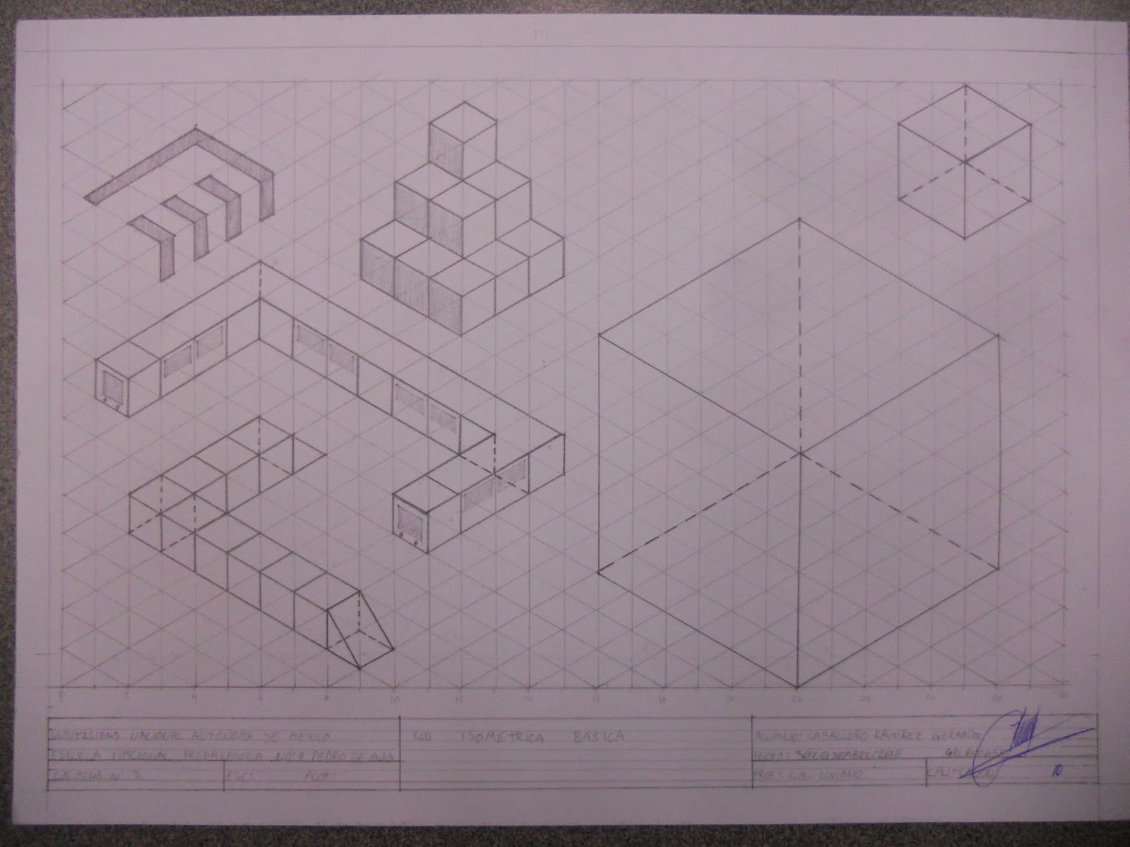 DIBUJO CONSTRUCTIVO II : LÁMINA 2, RED ISOMÉTRICA BÁSICA