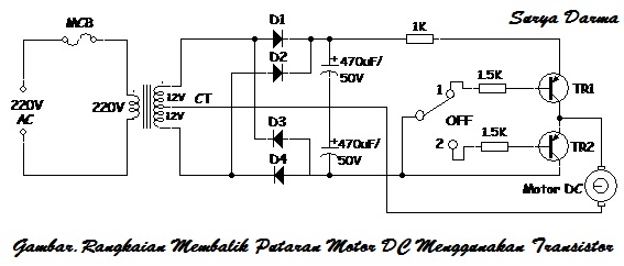Rangkaian Membalik Putaran Motor DC Menggunakan Transistor - Bengkel ...