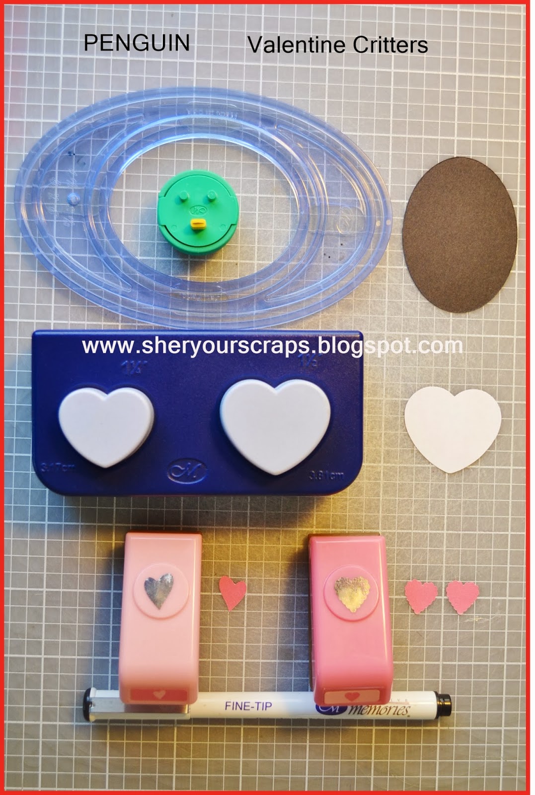 Sher Your Scraps: Valentine Critters: the Penguin