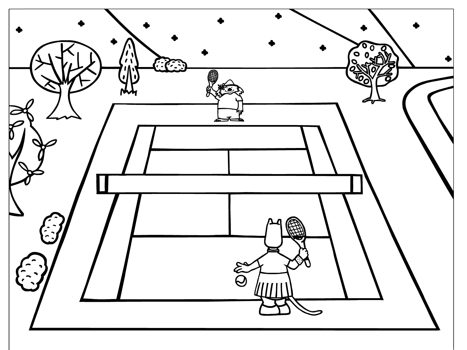 universul copiilor: Imagini de colorat tenis