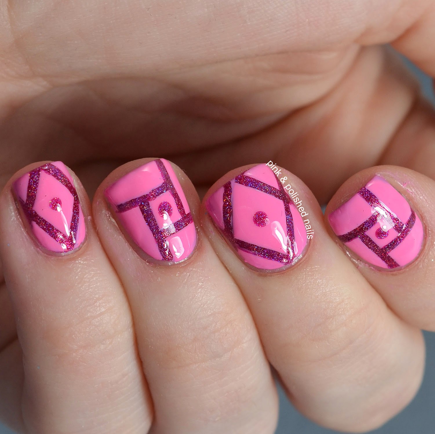 Pink & Polished: Geometric Stripe Nails