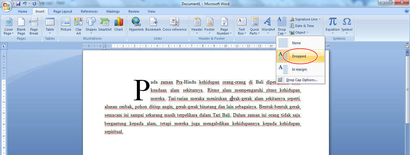 Membuat Teks Drop Cap di Microsoft Word - F&D Network