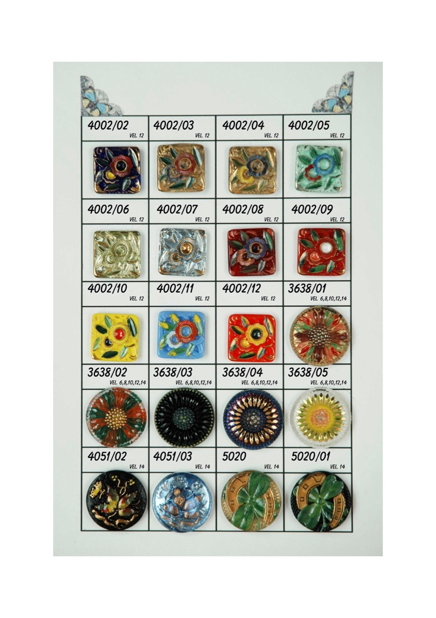 Splendid Crystals Czech Republic: Glass Buttons - Hand Painted