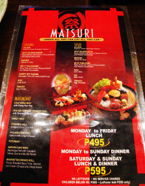 Life’s Wonderful Adventure: Matsuri Japanese Grill and Sushi (Tomas Morato)