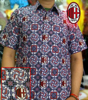 Zahra Shop: Batik AC Milan Merk Sulam Tangan