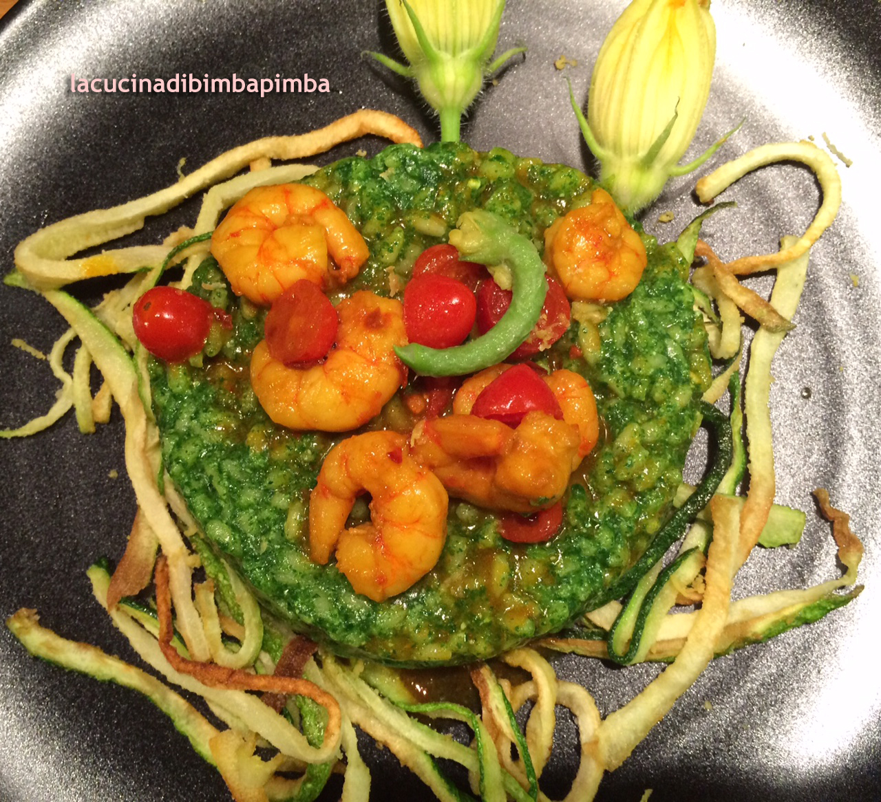 la cucina di bimba pimba: Riso verde con gamberi alla curcuma