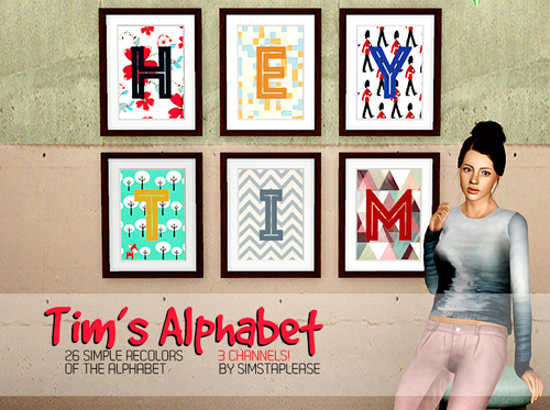 entertainment world: My Sims 3 Blog: Tim's Alphabet by Simstaplease