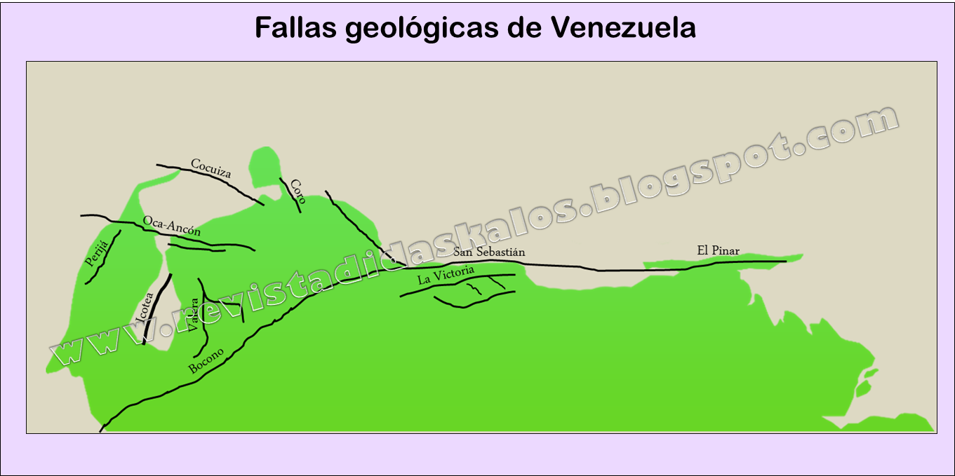 Principales fallas geológicas de Venezuela