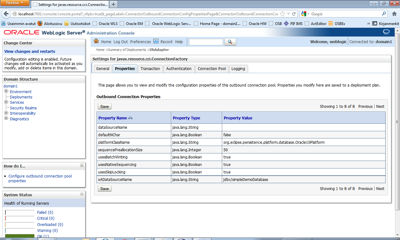 soanen - Martti's SOA Blog: Tutorial 1 part 6. Configuring database adapter to use newly created ...