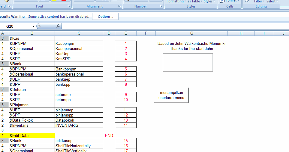 Membuat menu pada userform excel macro - SMK insan mandiri