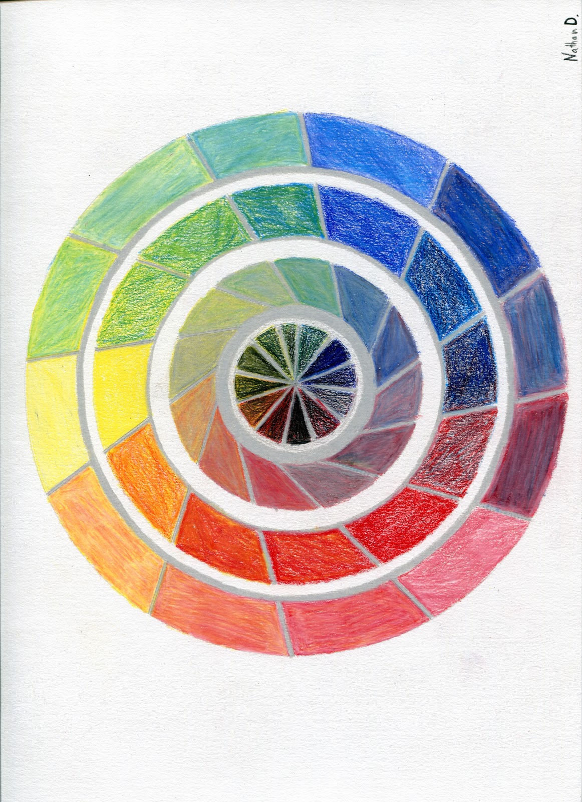 N8's Class: Illust. Tech: Prismacolor colored pencil color wheel