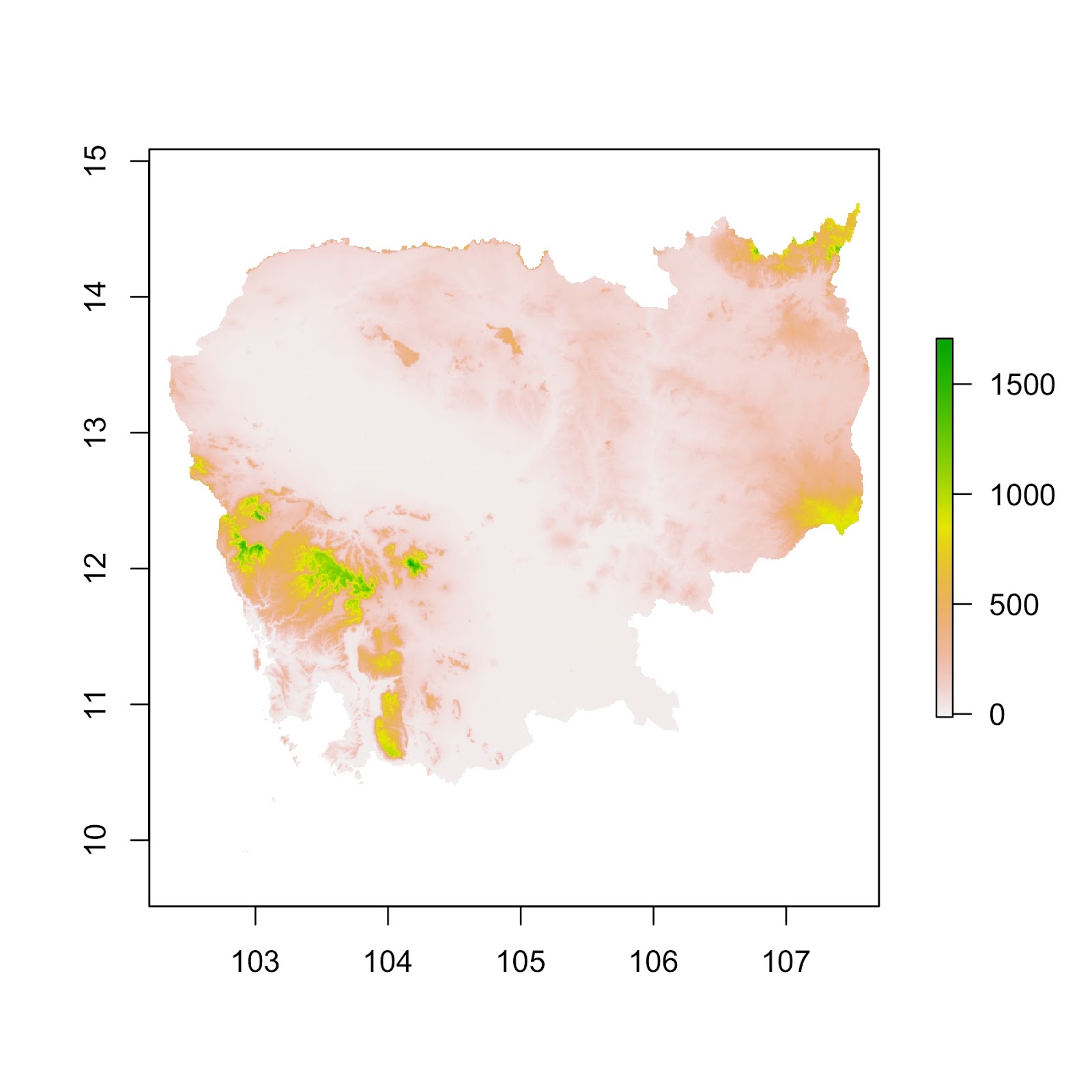 ASEANSTATS: Create Elevation Map of Cambodia