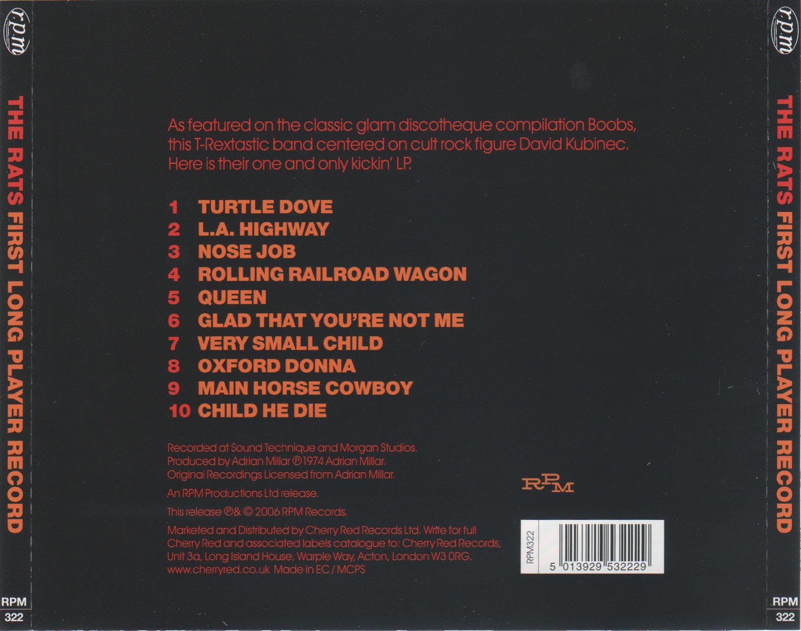 Pop On The Run: The Rats (David Kubinec) - First Long Player Record ...