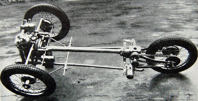 An early 2 speed chassis with rear quarter-elliptic leaf springs ...