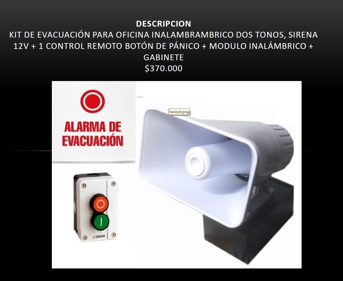 alarmas industriales de evacuacion panico y comunal CEL3204476645