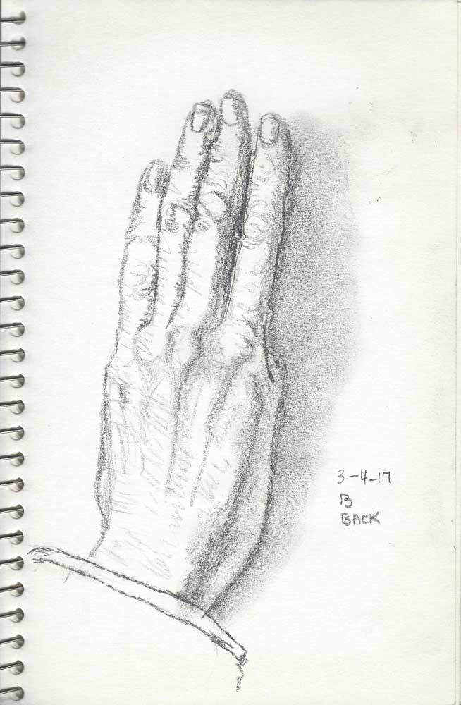 Kats Mish Mash: Pencil Sketch "B" hand back