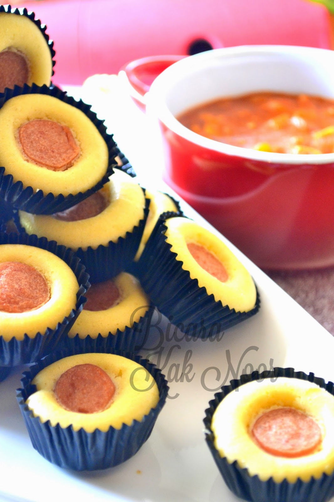 Mini Sosej Muffin With Pizza Sos - Dapur Kak Noor