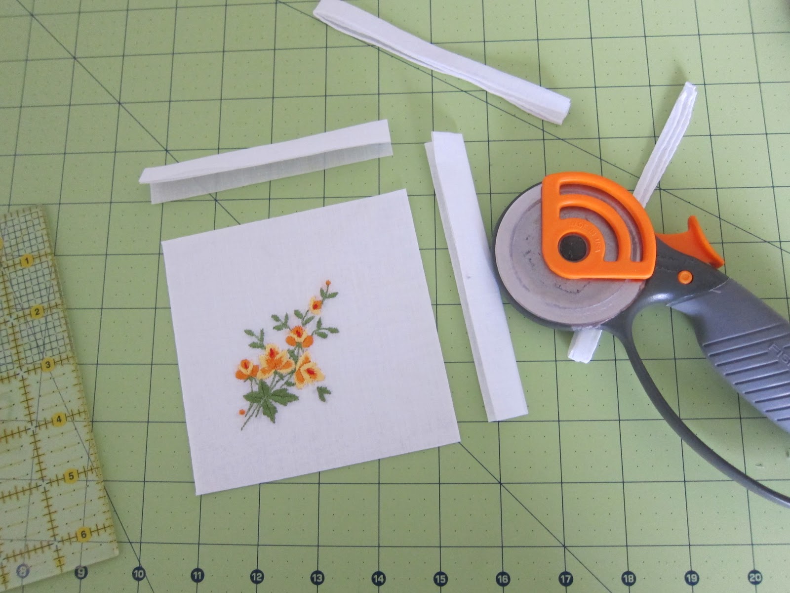 Thinking Out Loud: Making a Pocket Quilt Label from a Handkerchief