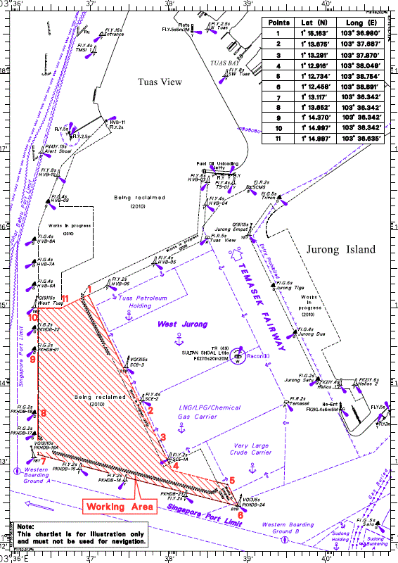 wild shores of singapore: Massive Tuas reclamation continues