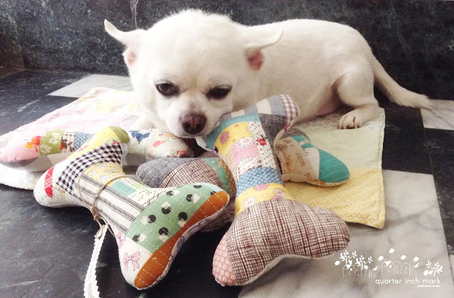 1/4" mark: Lucky Bone Patchwork Toy Sewing Pattern