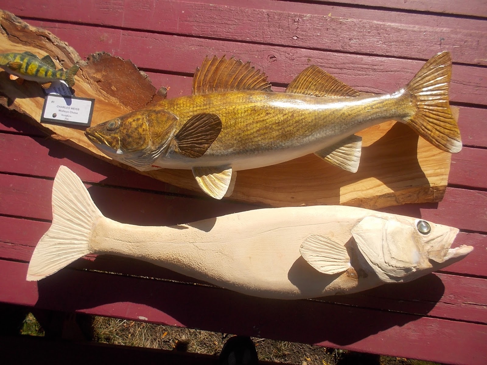CHARLES WEISS ART: Wood Carving Giant Walleye (Yellow Pickerel)