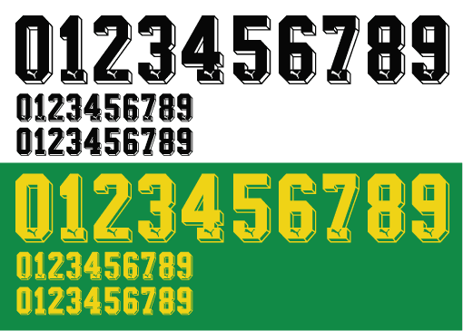 Football teams shirt and kits fan: Puma 90s 3D font