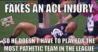 Fakes an ACL injury... (10 Photos) ~ AFL Memes