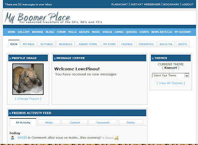 Aide sur MyBoomerPlace: VOTRE PAGE D'ACCUEIL