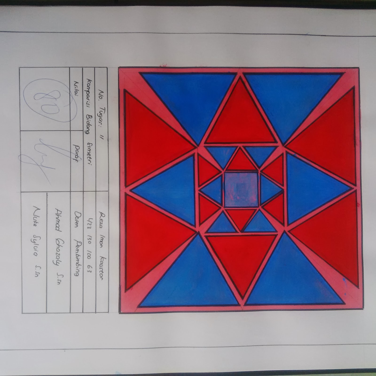 Desain Elementer ( NIRMANA ): Tugas 11 (Komposisi Bidang Simetris)