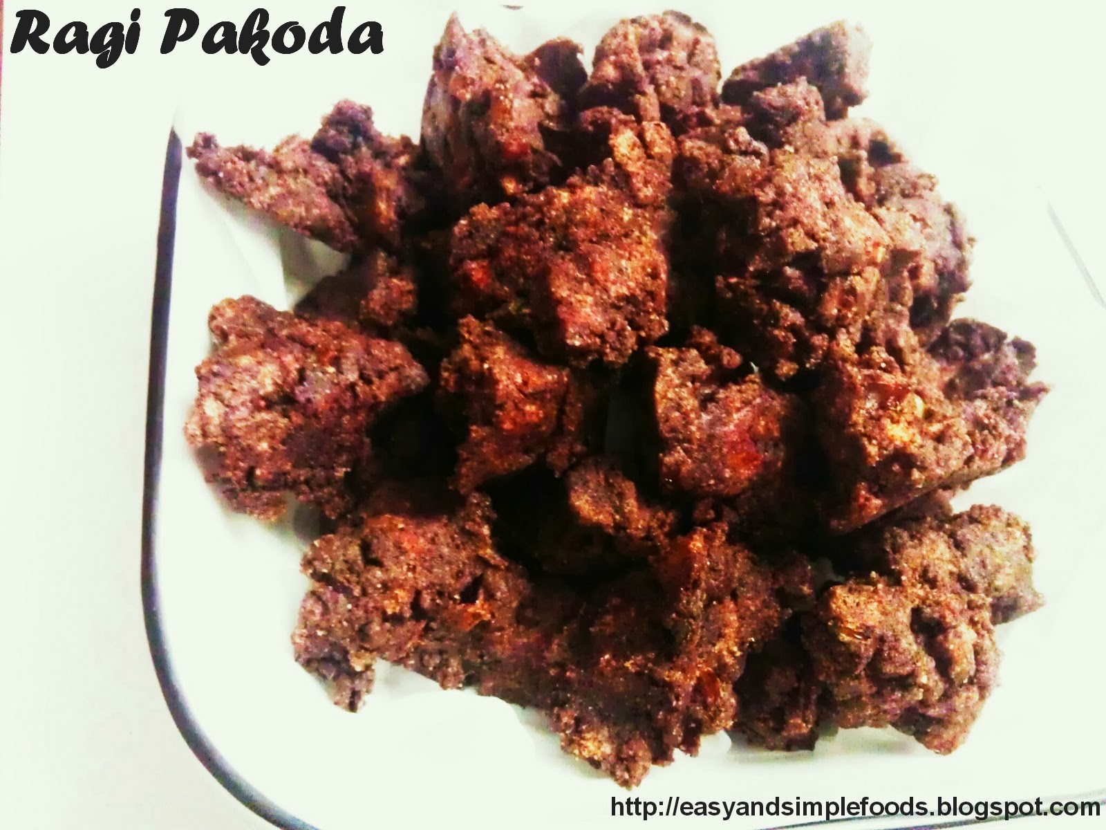 easy and simple foods: Ragi Pakoda