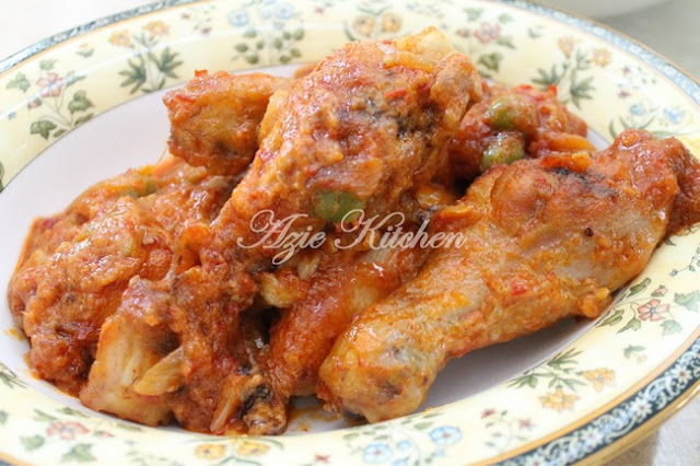 Nasi Minyak Dan Ayam Masak Merah Sedap Hidangan Pagi Raya - Azie Kitchen