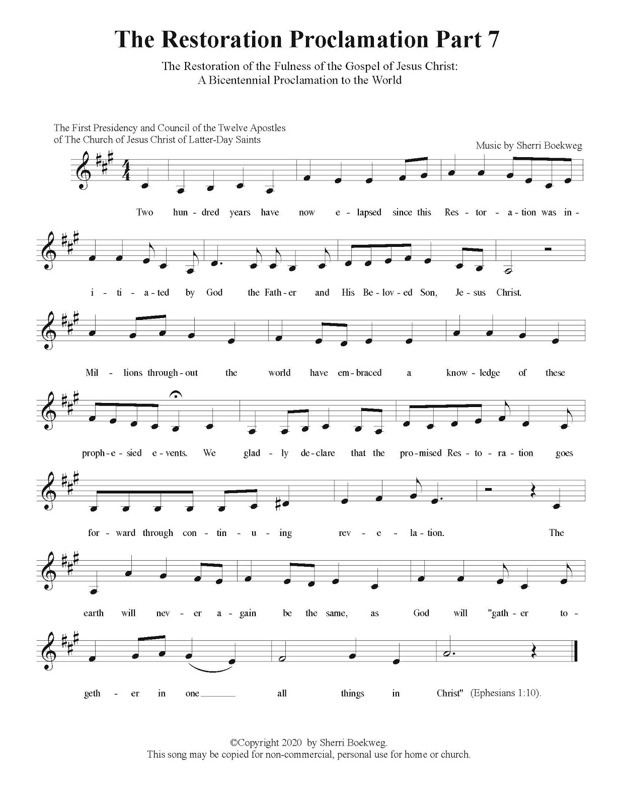 RESTORATION PROCLAMATION SONGS: The Restoration Proclamation Part 7