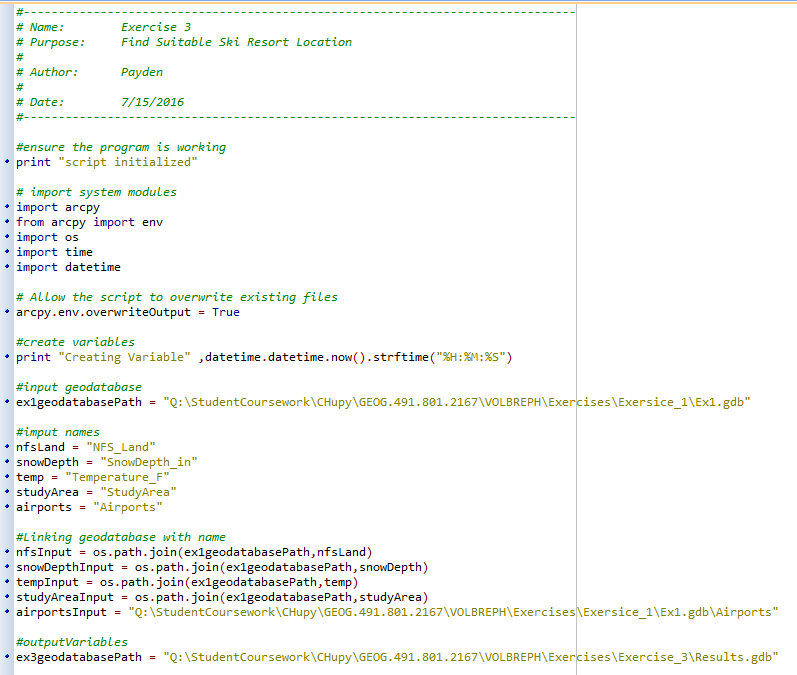 Geography 491: Python Scripting