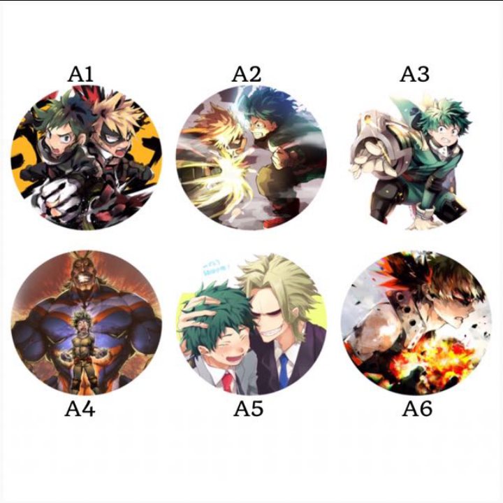 BakaNekoSekai: Re:Zero and Boku no Hero Academia Badges 58mm