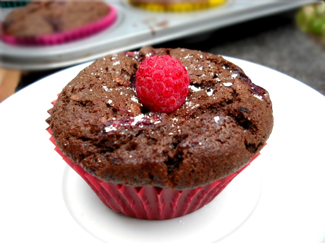 For the Love of Butter: Double Chocolate Raspberry Muffins