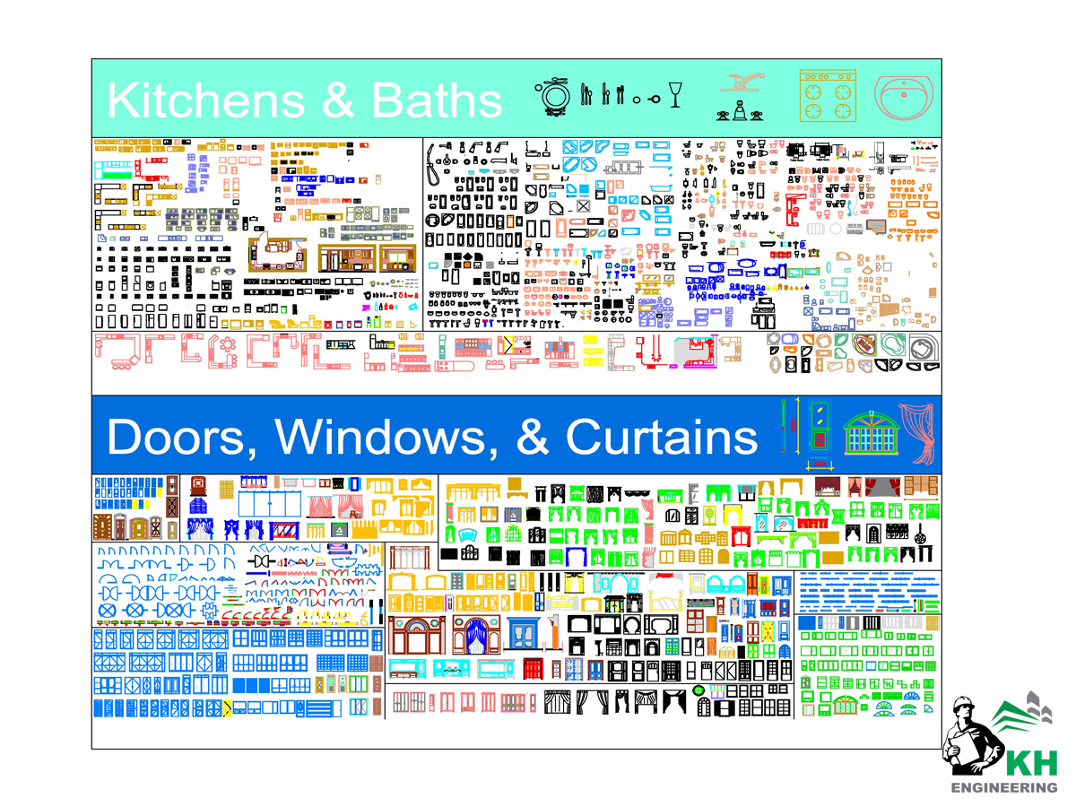 CAD Symbol CAD Block KITCHENS - Civil Engineering