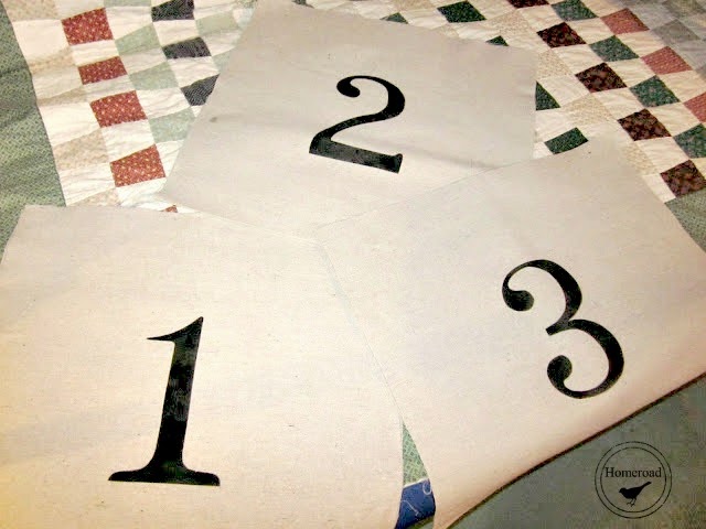 Easy Stenciled Number Pillows