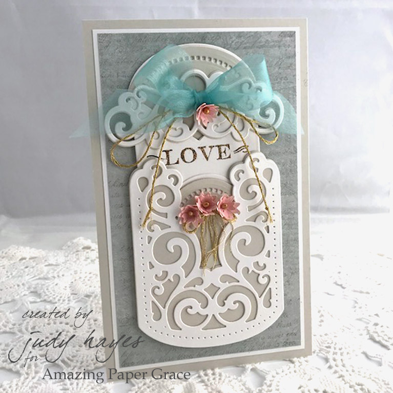Creating...My Style: LOVE Wedding Card with Spellbinders Filigree Veil