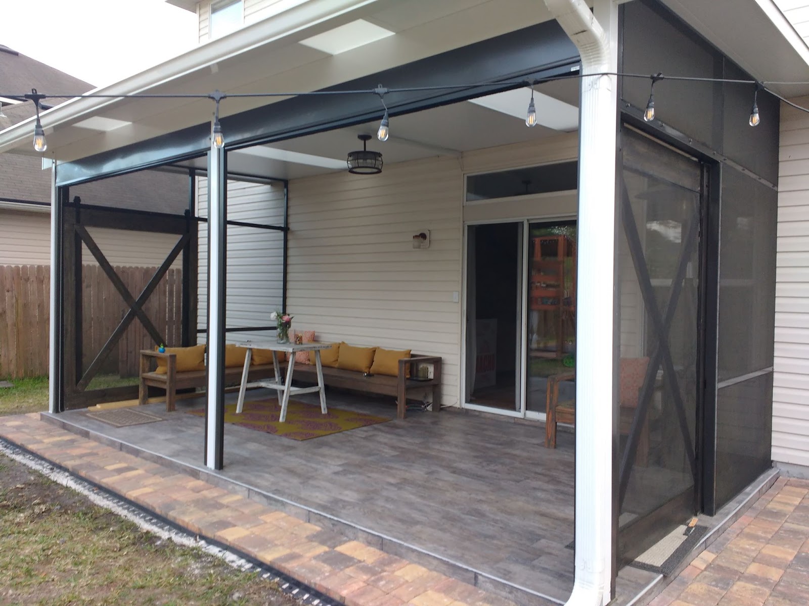 never2beezy: Our Dream Patio with Retractable Screen and Sliding Barn ...