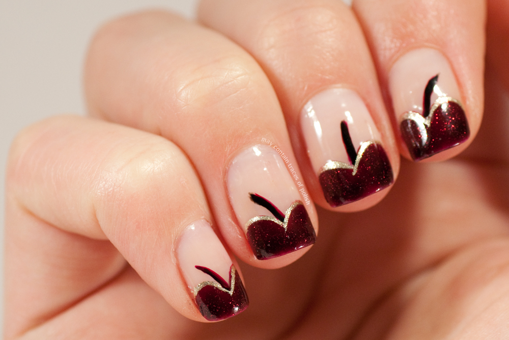 Apple nail art - May contain traces of polish