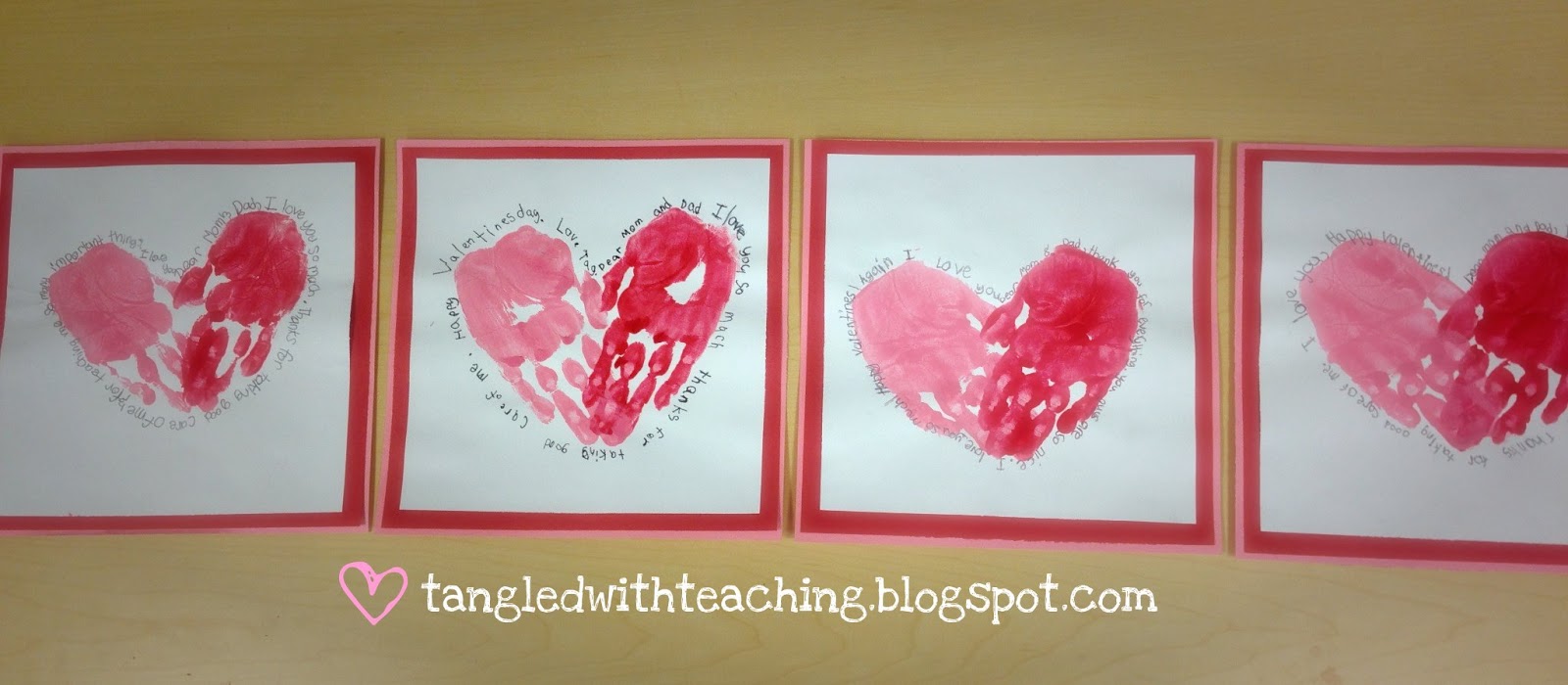 Tangled with Teaching: Valentines Heart-felt Handprint Hearts